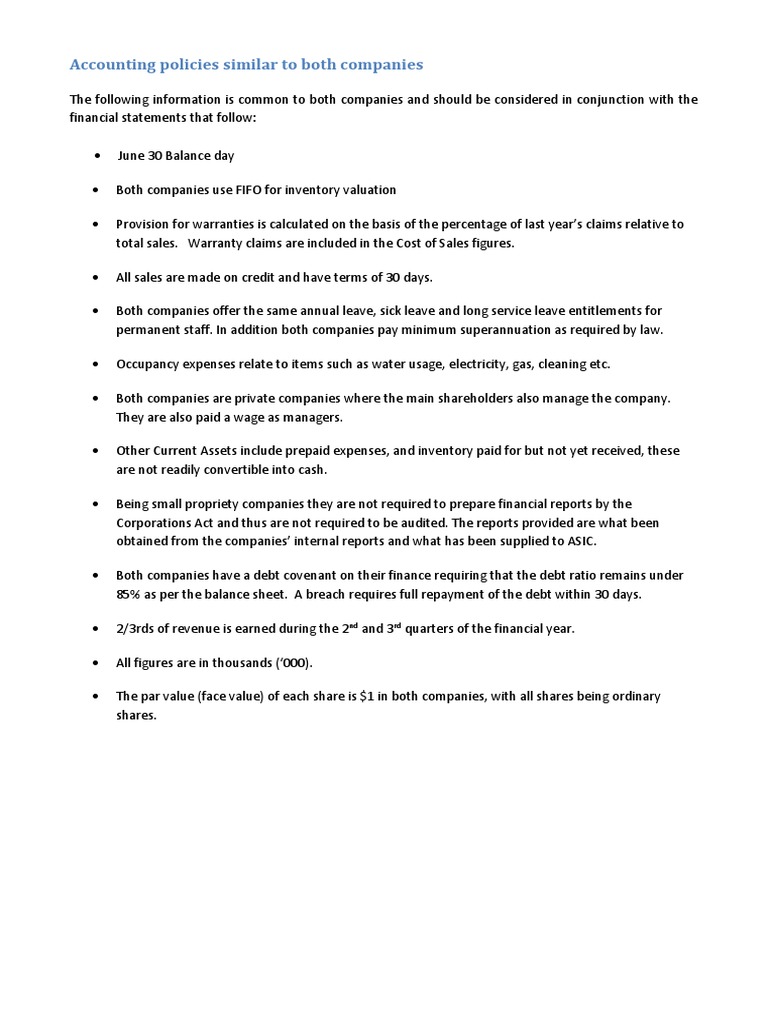 Common Accounting Policies Overview | PDF | Equity (Finance) | Revenue