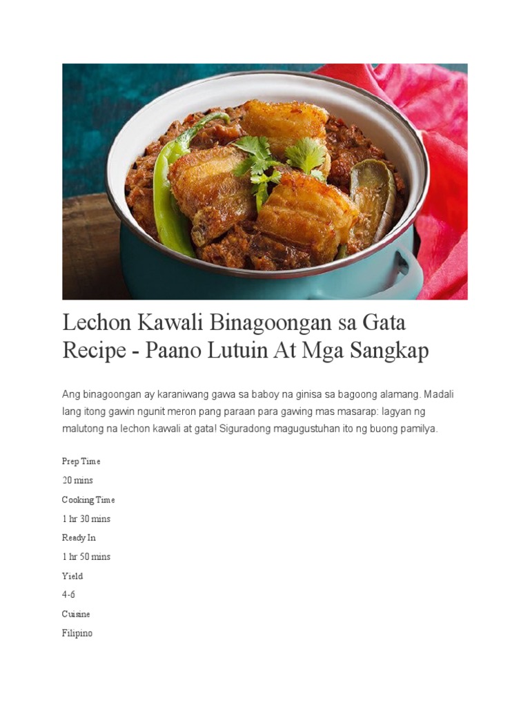 Mga Lutong Pinoy Recipe Tagalog Pdf | Bryont Blog