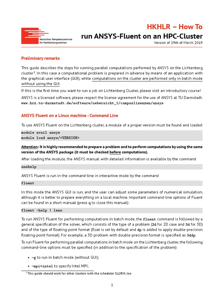 HKHLR HowTo Ansys - Fluent | PDF | Command Line Interface | Computer File