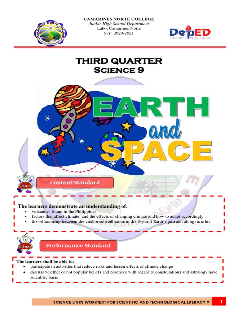 Third Quarter Science 9: Content Standard | PDF | Igneous Rock | Volcano
