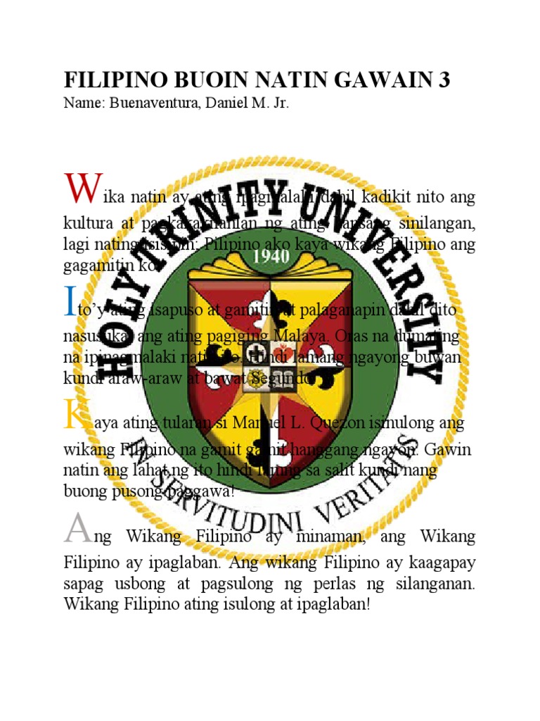 Filipino Buoin Natin Gawain 3 | PDF