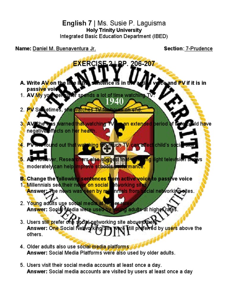 Analyzing Active and Passive Voice in Sentences about Social Media ...