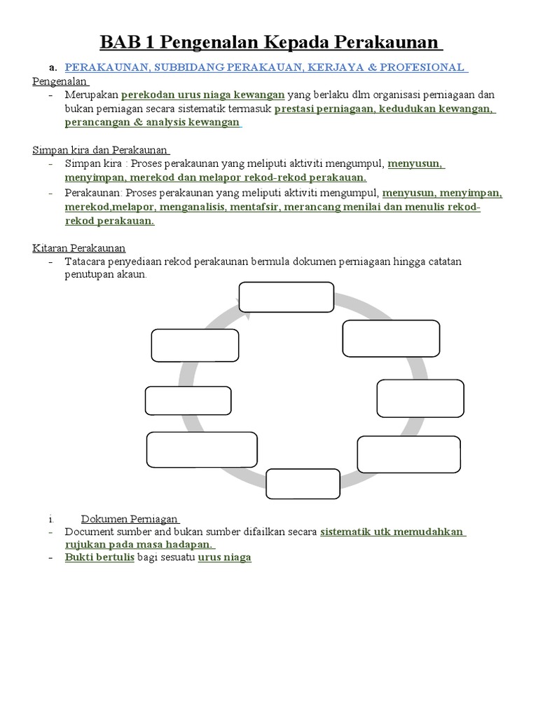 BAB 1 Pengenalan Kepada Perakaunan Nota | PDF