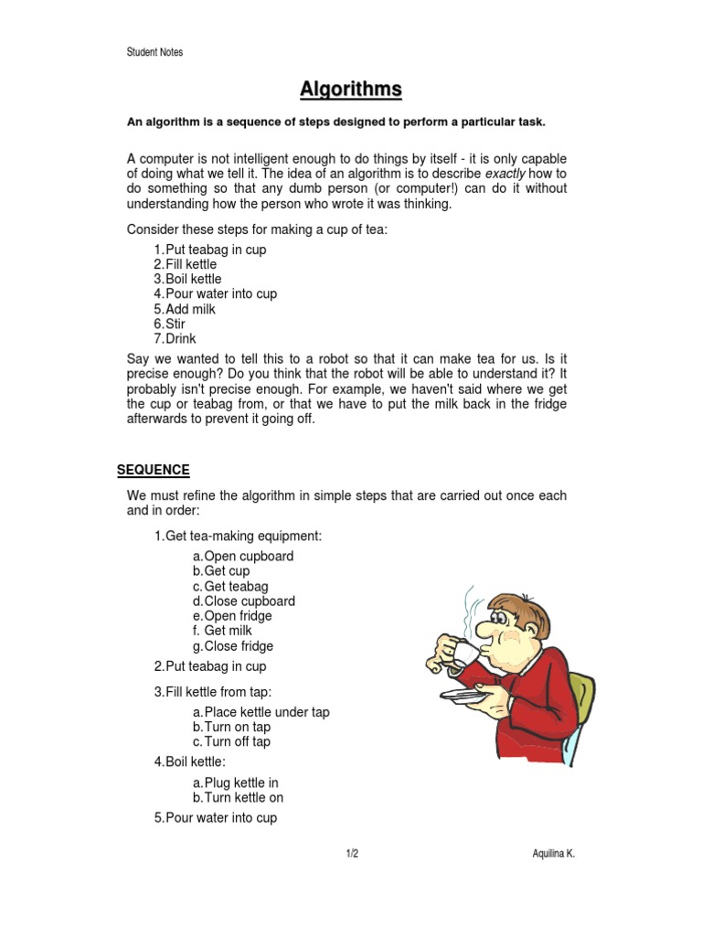 Algorithms For Robot Making Tea | PDF | Algorithms | Control Flow