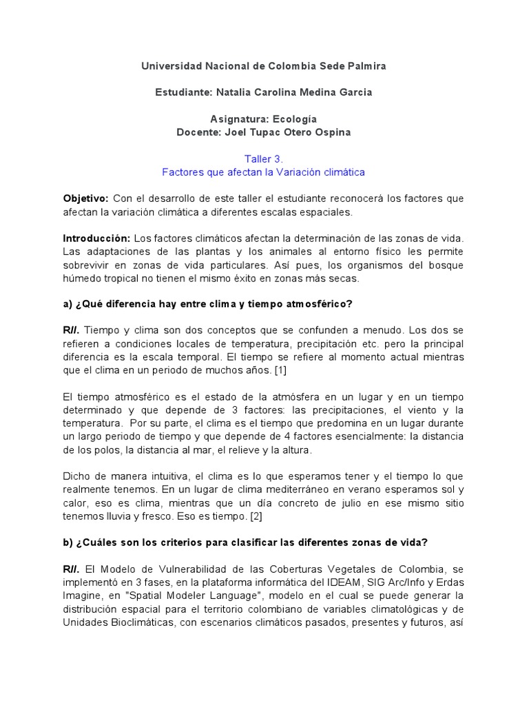 Factores Que Afectan La Variación Climática | PDF | Clima | Biodiversidad