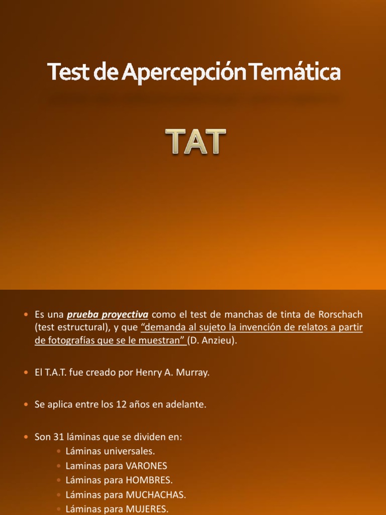 Test de Apercepción Temática TAT - Psicodiagnóstico | PDF ...