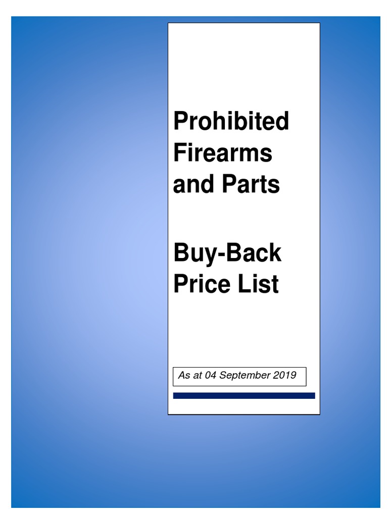 Prohibited Firearms and Parts Buy Back Price List | PDF | Magazine ...
