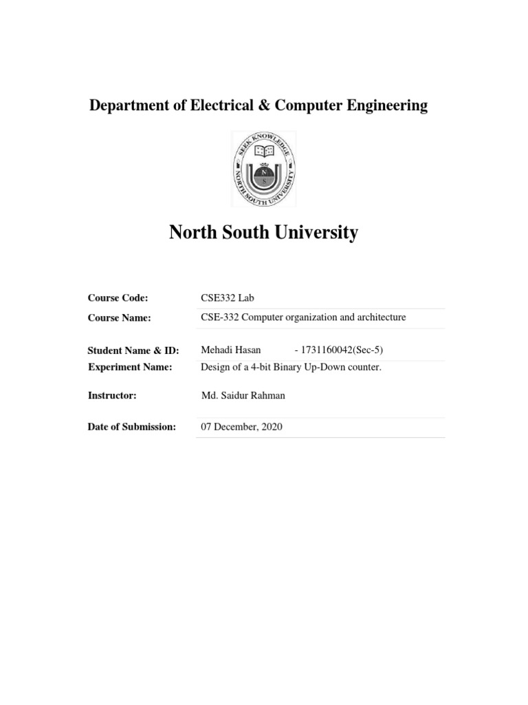 North South University: Department of Electrical & Computer Engineering ...