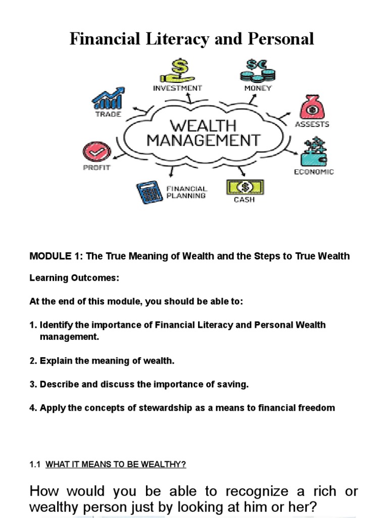 Financial Literacy and Personal | PDF | Wealth | Personal Finance