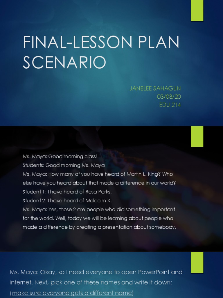 Final-Lesson Plan Scenario | PDF | Microsoft Power Point | Computing