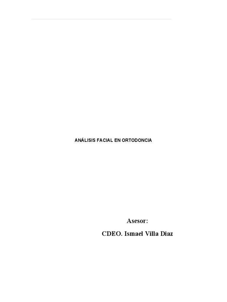 Análisis Facial En Ortodoncia Pdf Cara Ortodoncia