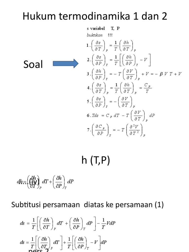 Penurunan Dan Pembuktian Rumus Hukum Termodinamika | PDF
