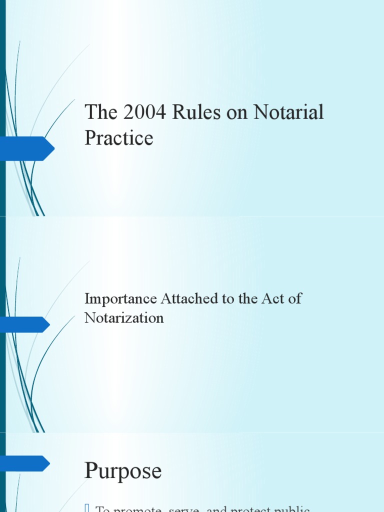 The 2004 Rules On Notarial Practice | PDF | Notary Public | Oath Of Office