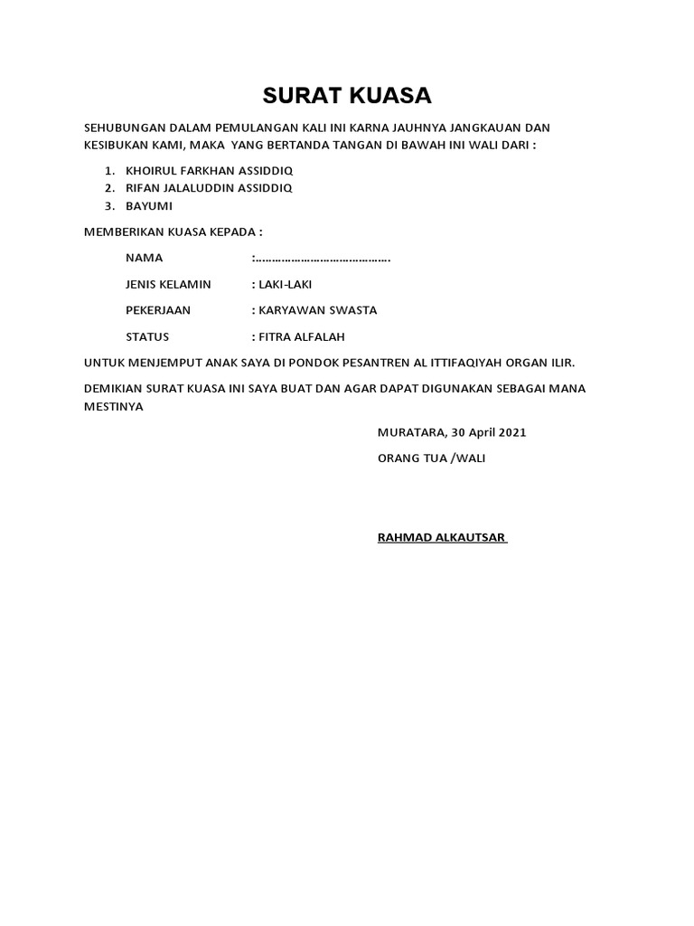 Surat Kuasa | PDF