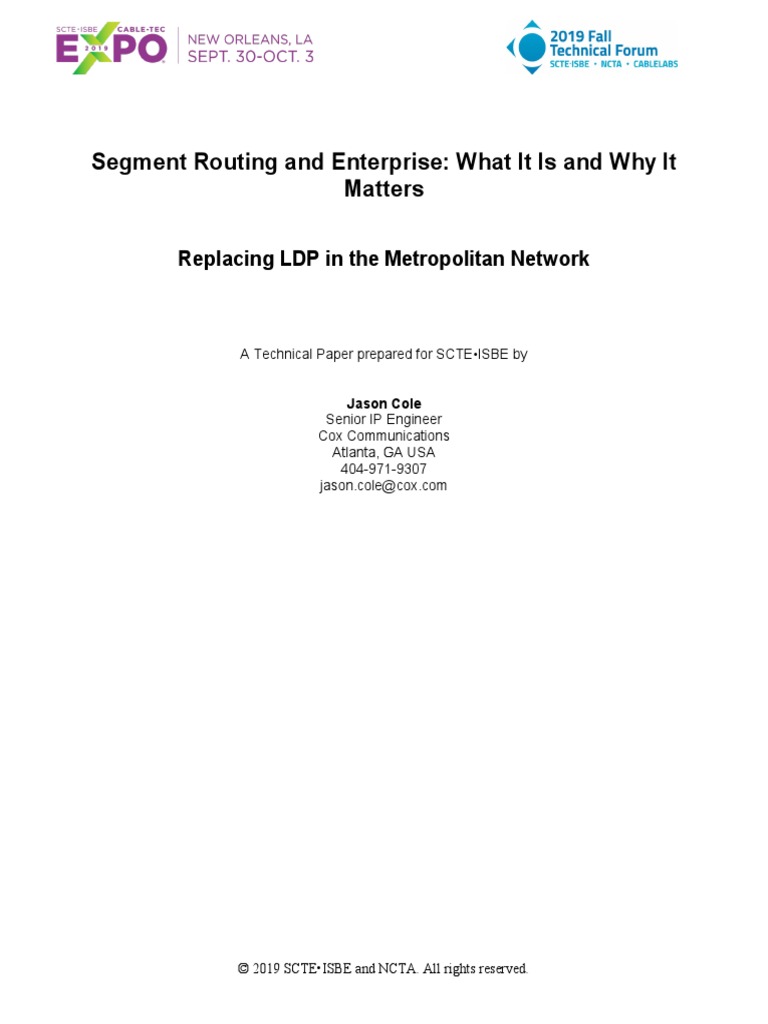 2019 Segment Routing And Enterprise What It Is And Why It Matters Pdf Multiprotocol Label 