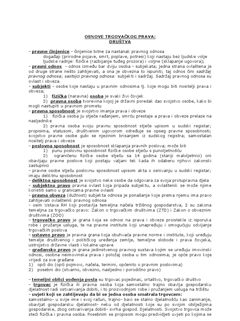 Osnove Trgovackog Prava | PDF