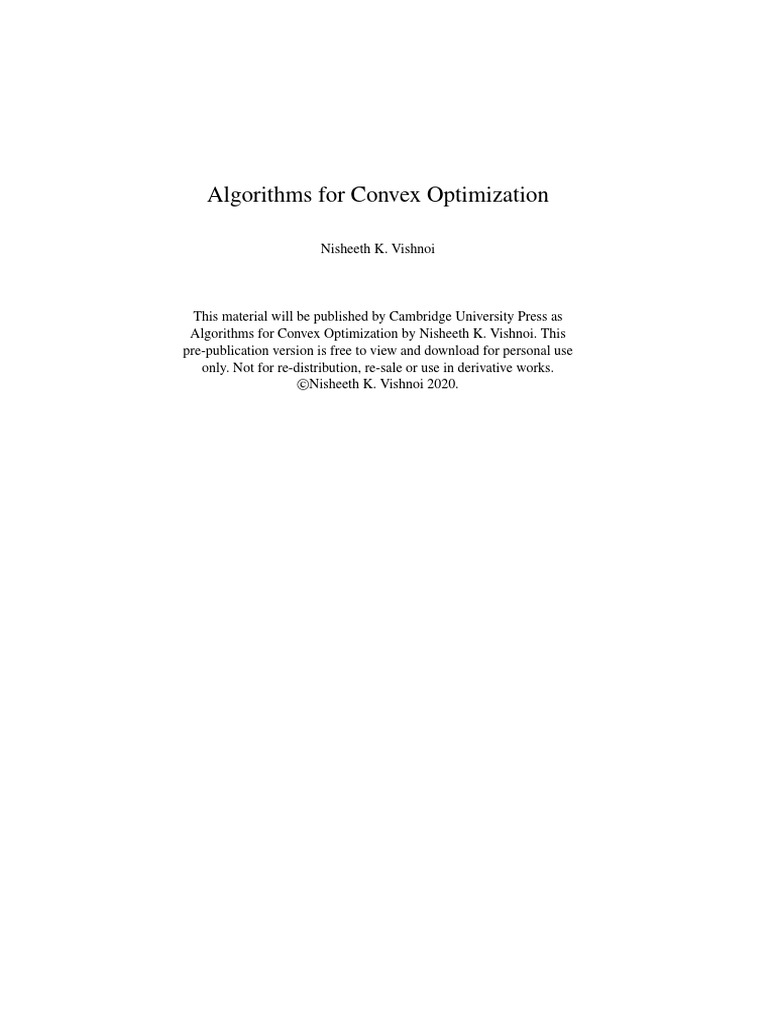 Convex-Optimization Github Io | PDF | Linear Programming | Mathematical Optimization