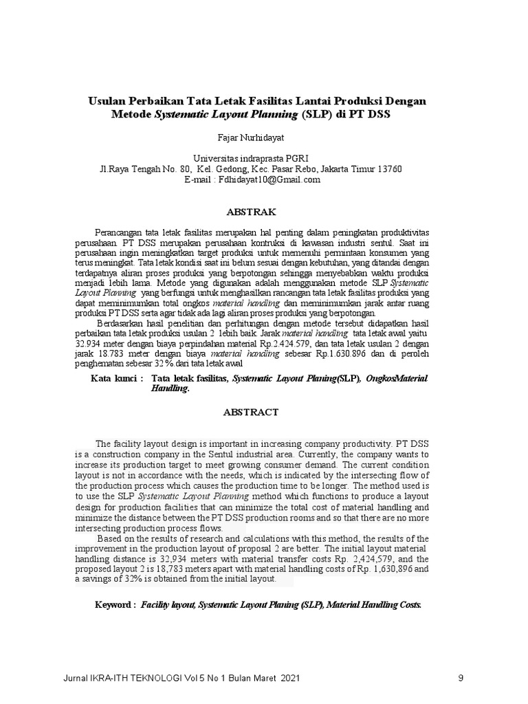 Optimasi Tata Letak Produksi PT DSS | PDF | Teknologi & Rekayasa