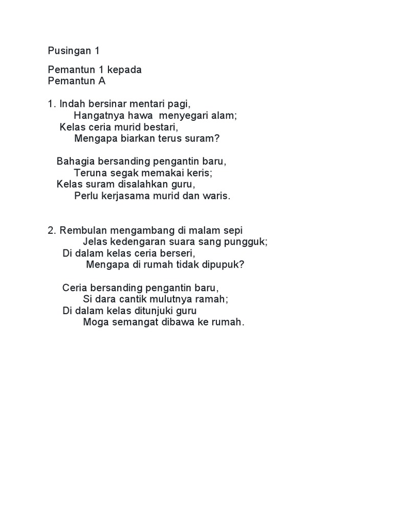 Pantun: Budaya, Pendidikan, dan Adab | PDF | Perjalanan | Memasak ...