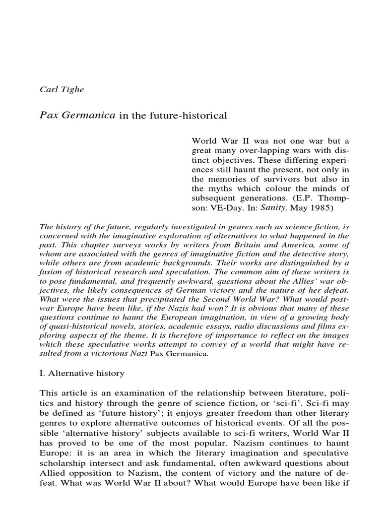 Pax Germanica in The Future-Historical | PDF | Nazi Germany | Science ...
