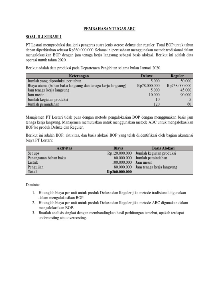 #8 Pembahasan Tugas Sistem ABC | PDF
