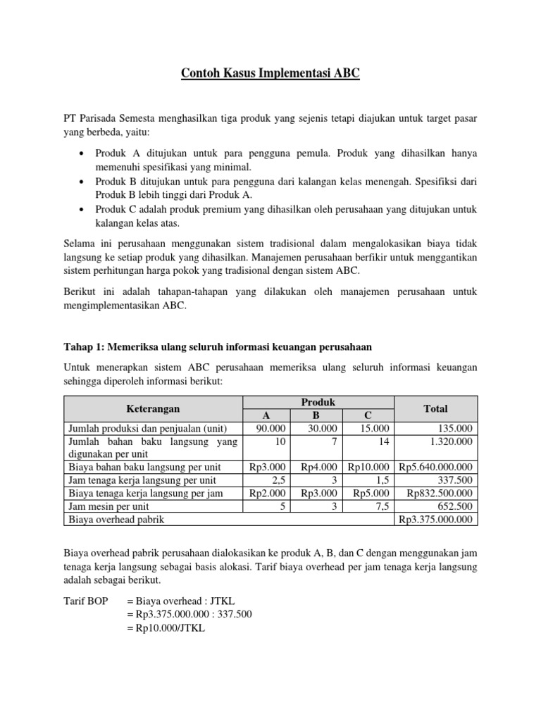 #8 Contoh Kasus Implementasi ABC | PDF