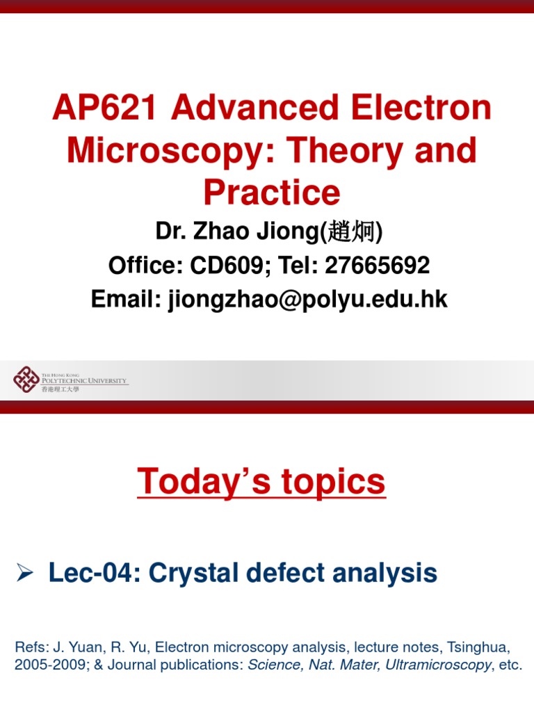 AP621-Lect04-Crystal Defects | PDF | Dislocation | Diffraction