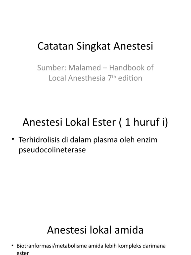 Anestesi Ester Dan Amida, Vasokonstriktor | PDF
