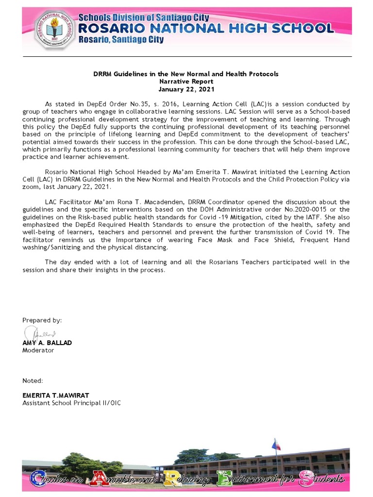 DRRM GUIDELINES LAC Session | PDF | Teachers | Child Protection