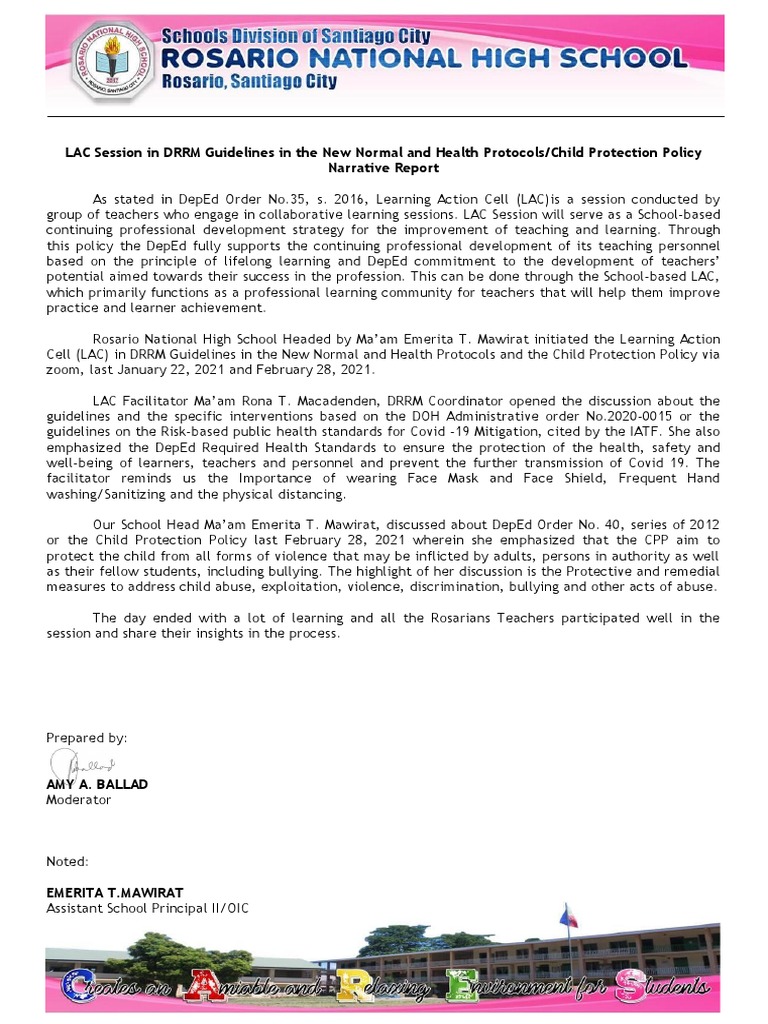 LAC Session in DRRM Guidelines in The New Normal and Health Protocols ...