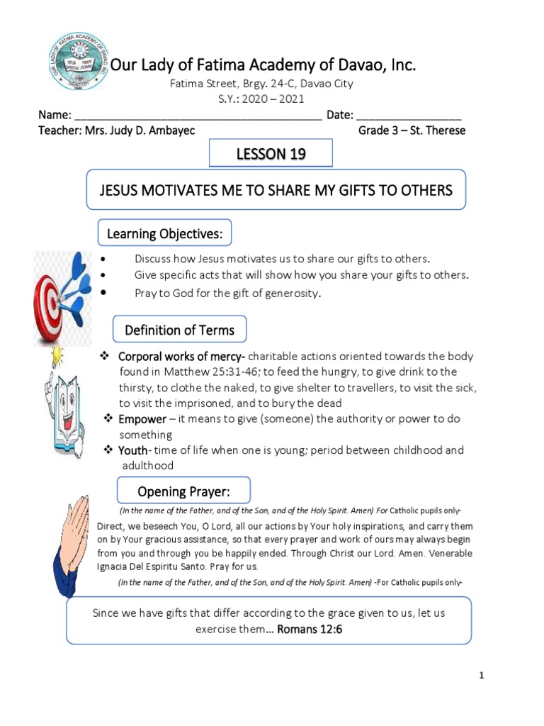 Sharing Gifts in Christian Values | PDF | Eternal Life (Christianity ...