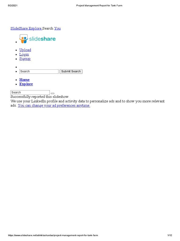 Project Management Report For Tank Farm | PDF | Project Management ...