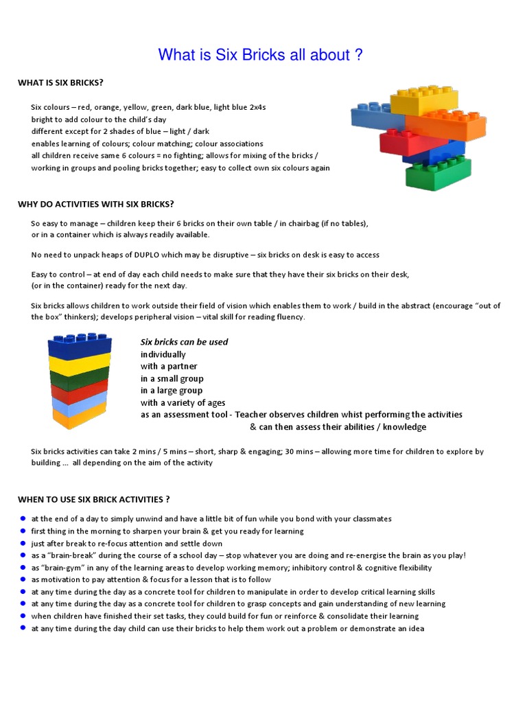 Six Bricks: Playful Learning Tool | PDF | Learning | Teachers