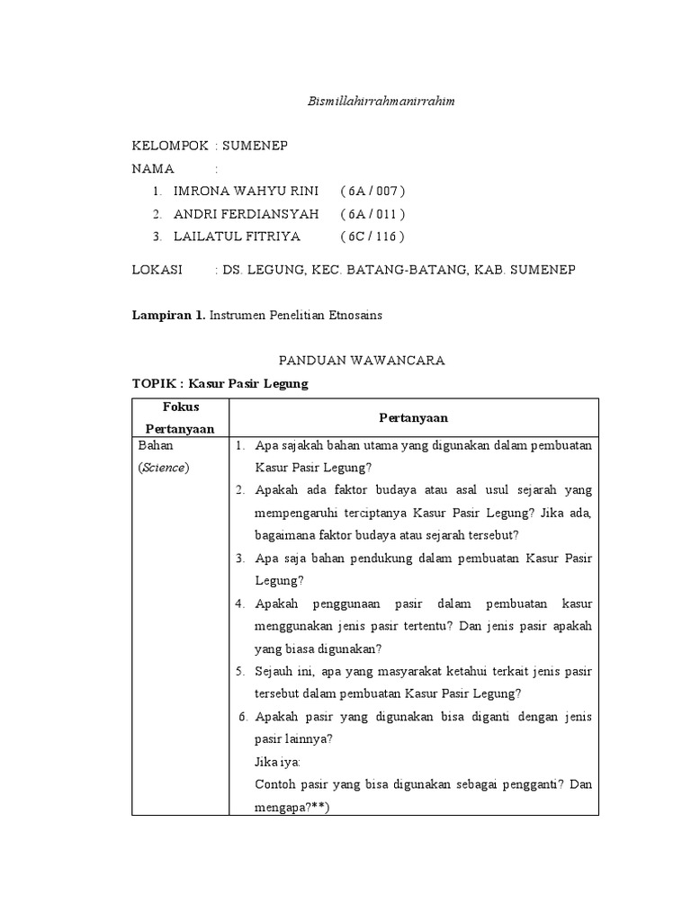 Instrumen Pengumpulan Data-1 | PDF