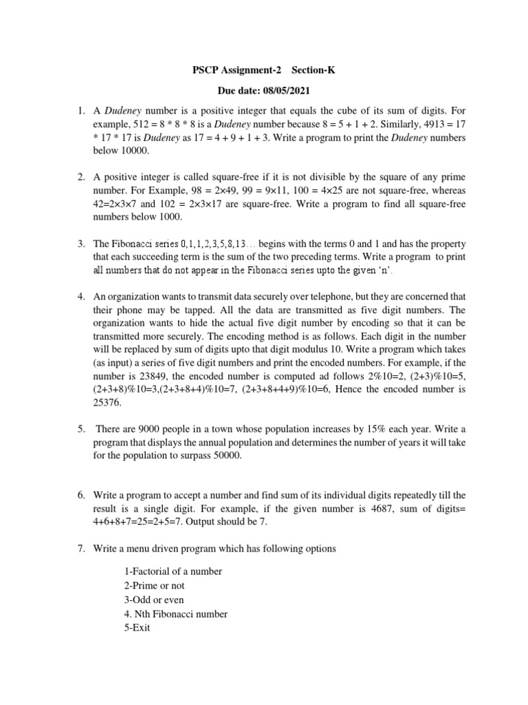PSCP Loops Problems | PDF | Numbers | Number Theory