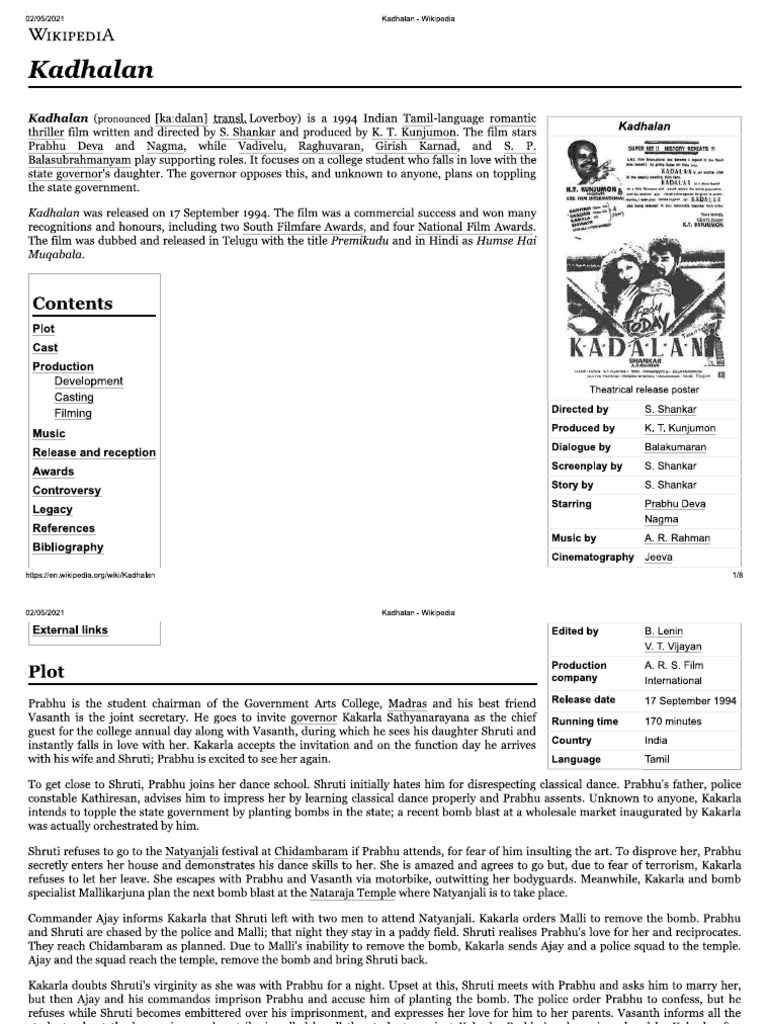 Kadhalan | PDF