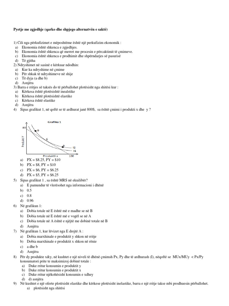 Pyetje Me Alternativa. | PDF
