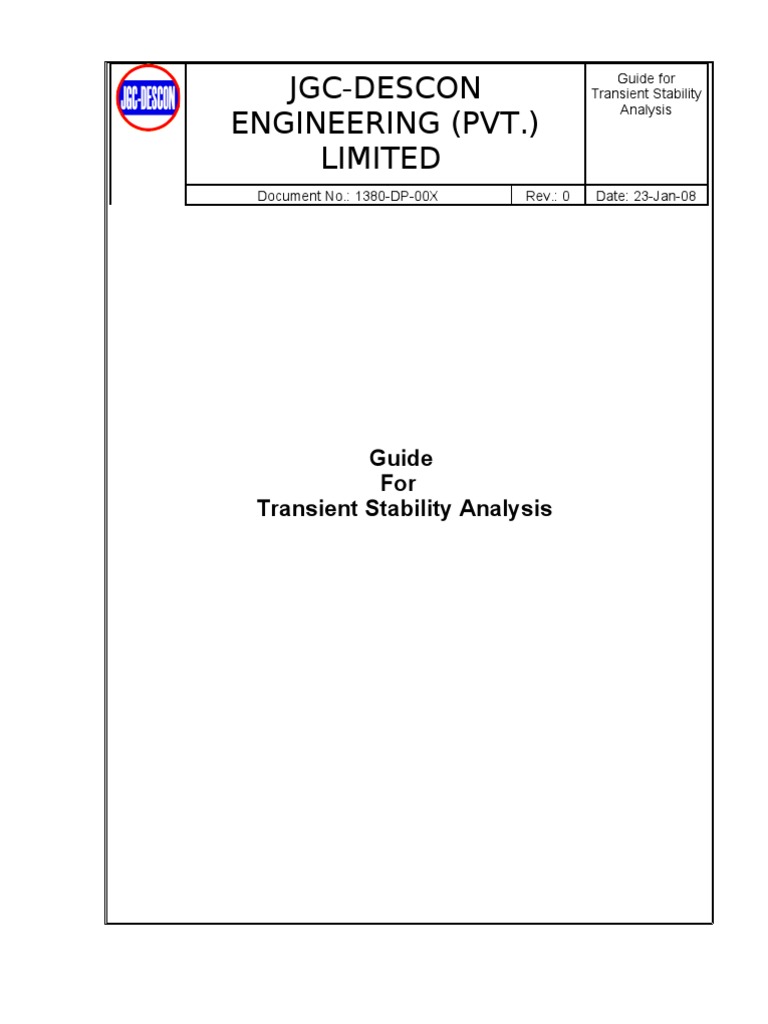 Transient Stability Analysis Guide | PDF | Transformer | Electric Power ...