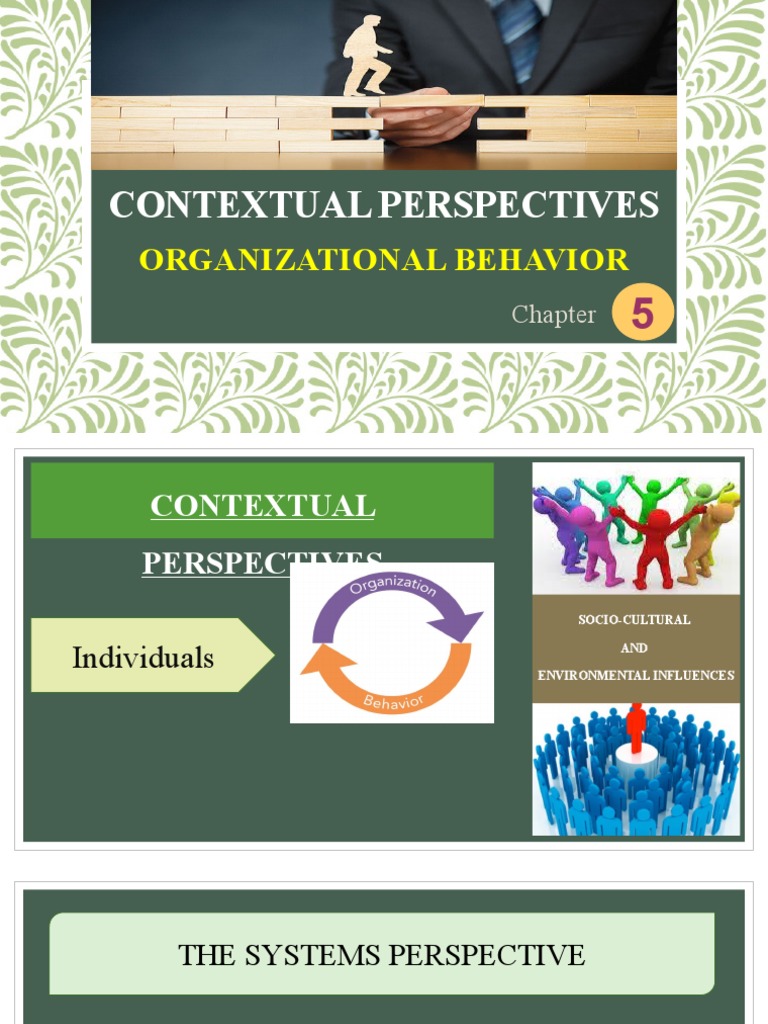 Contextual Perspectives Organizational Behavioir | PDF | System ...