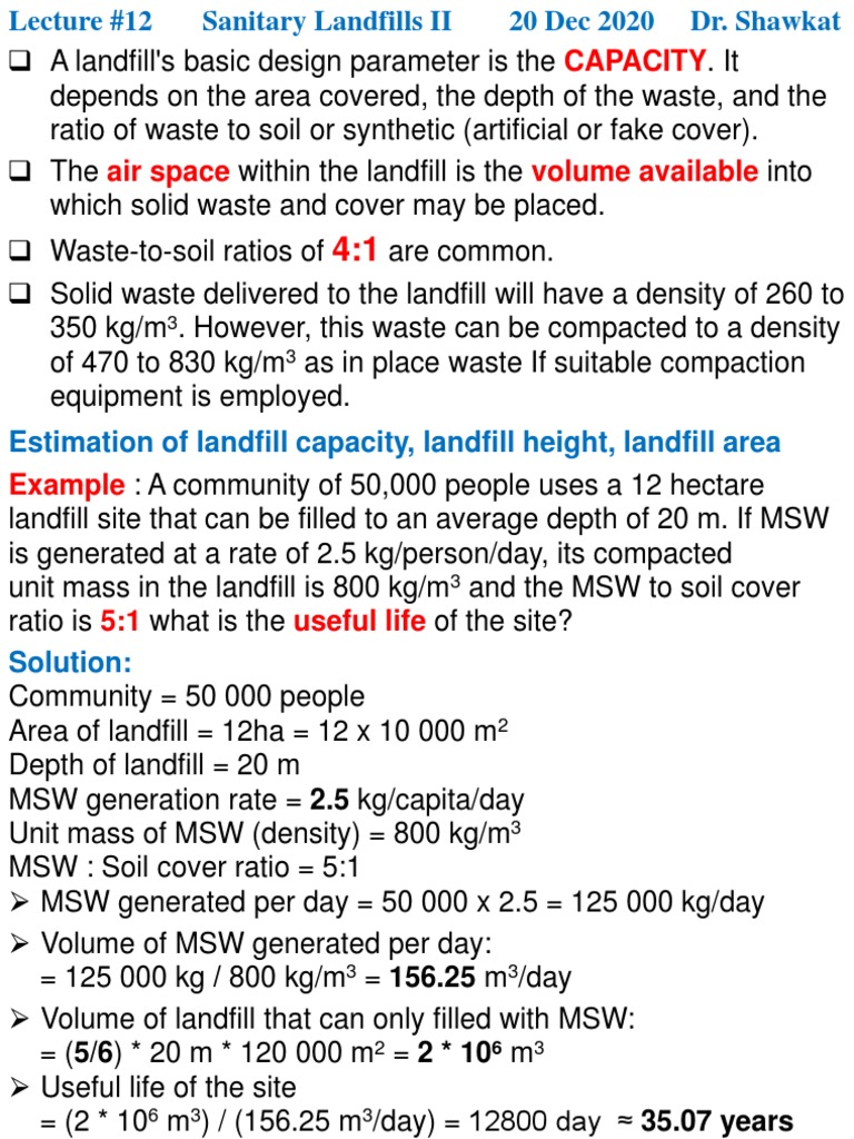 Landfill Capacity Planning for 25 Years | PDF | Volume | Landfill