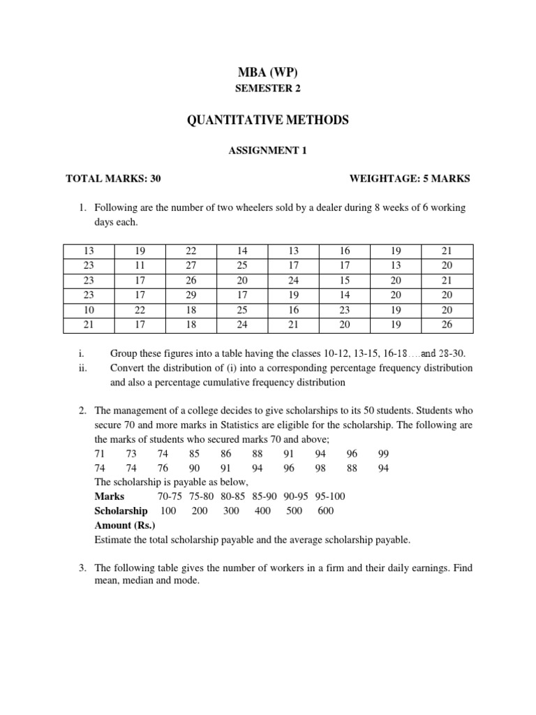 QM Assignment 1 | PDF | Statistical Theory | Statistics
