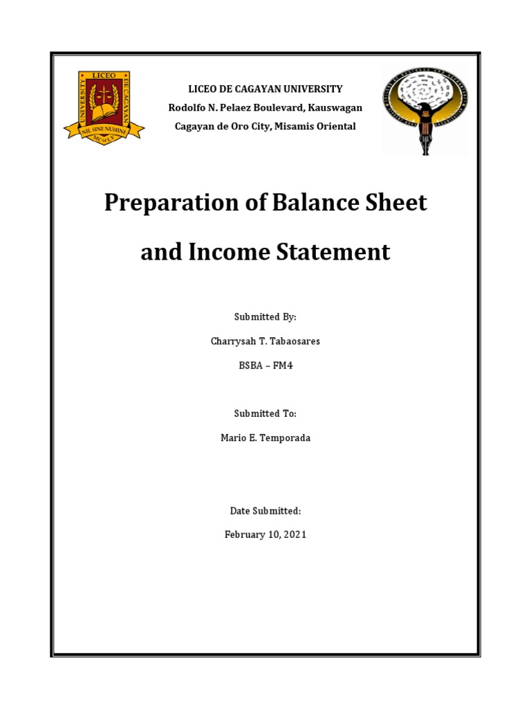 Prelim Quiz Preparation of Balance Sheet and Income Statement | PDF ...