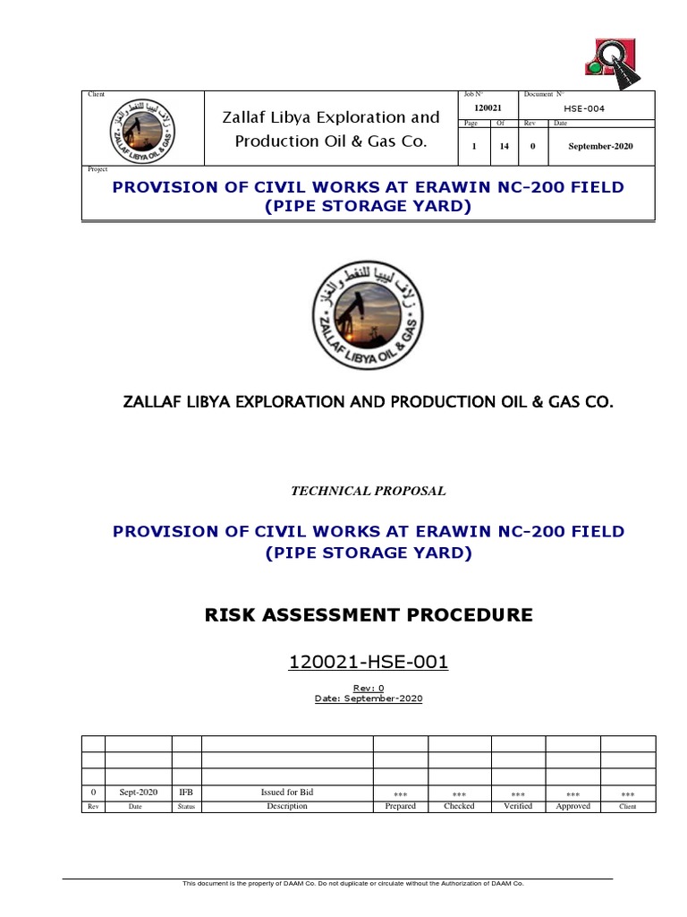 120021-Hse-004 - Risk Assessment Procedure 001 | PDF | Risk Assessment ...