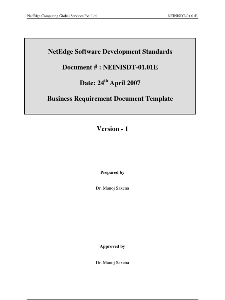 BRD Template | PDF | Document | Business Process