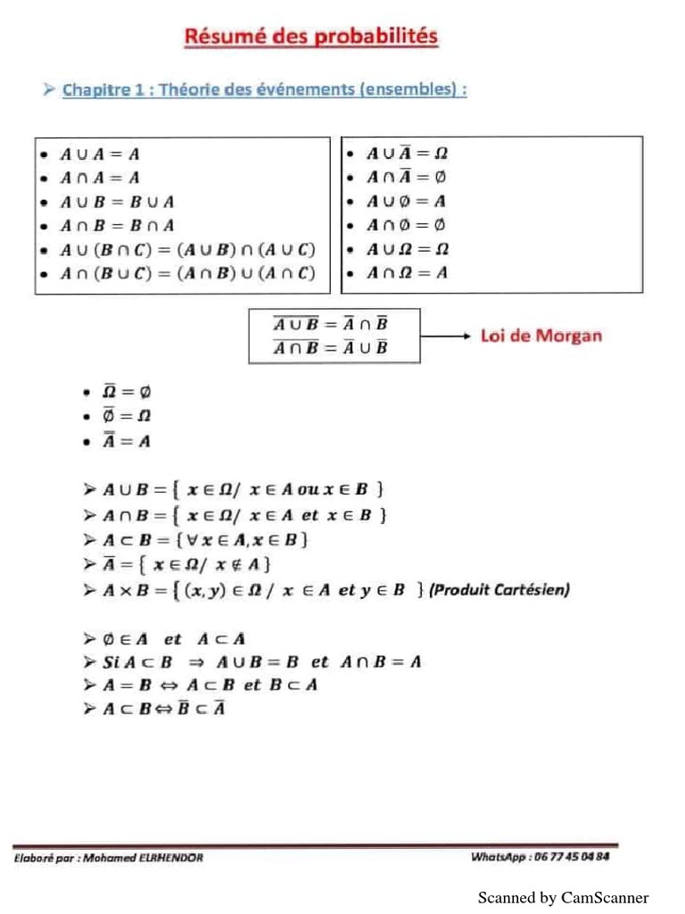 Résumé de Probabilité | PDF
