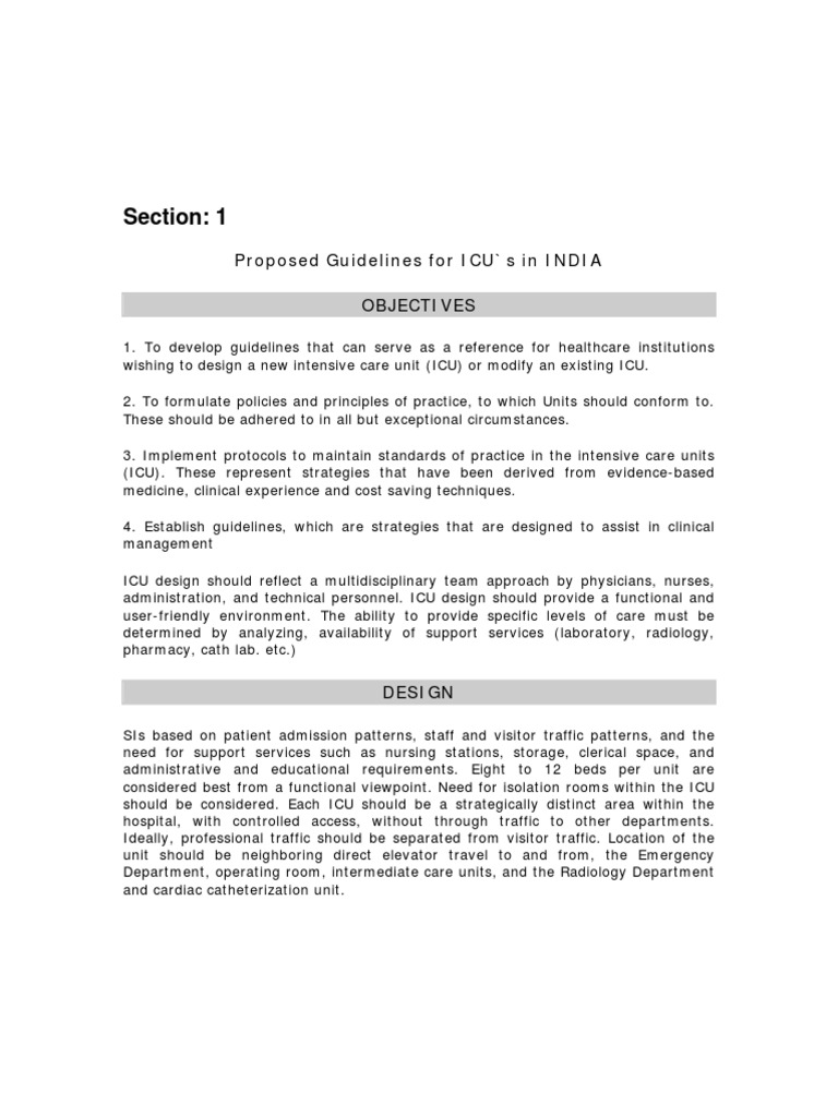 Guidelines For ICUs in India | PDF | Intensive Care Unit | Monitoring ...