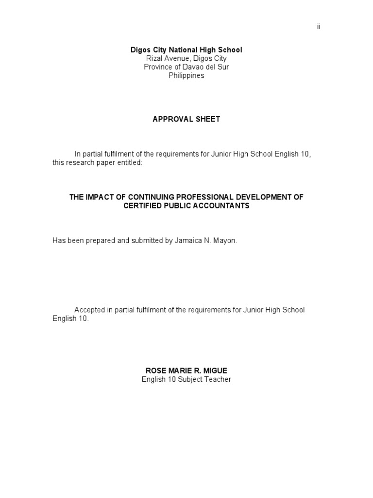 Approval Sheet | PDF