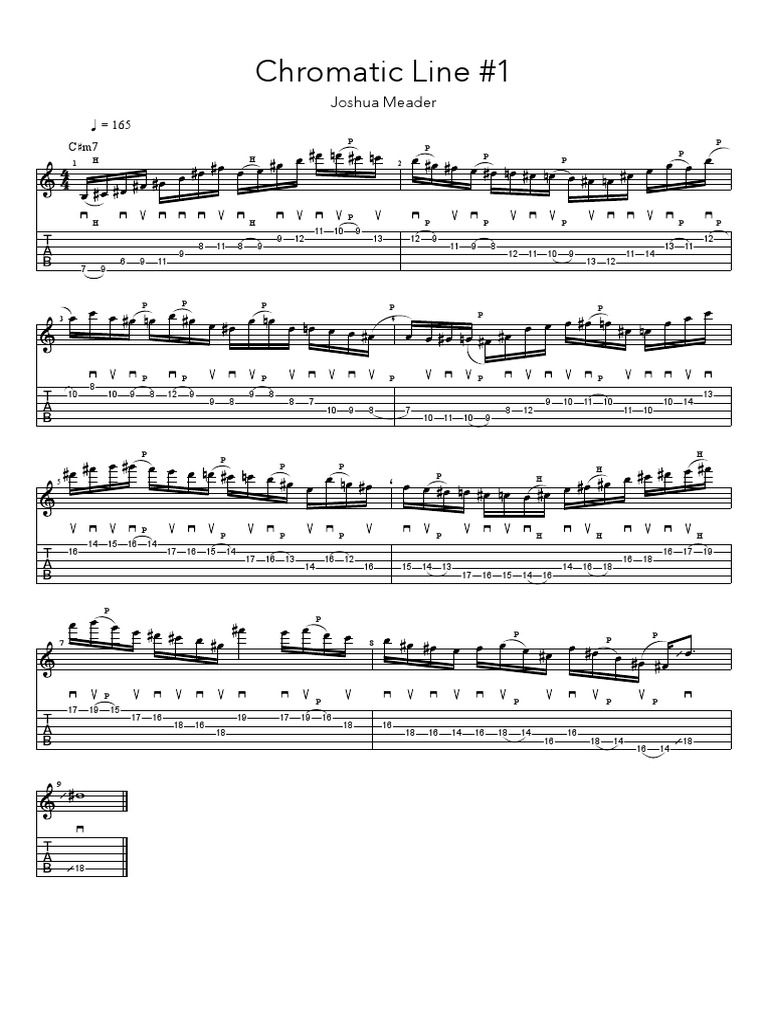Chromatic Line #1: Joshua Meader | PDF | Musical Scales | Musical ...