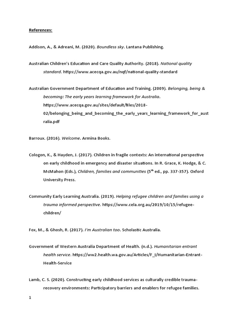 Reference List | PDF | Refugee | Social Institutions