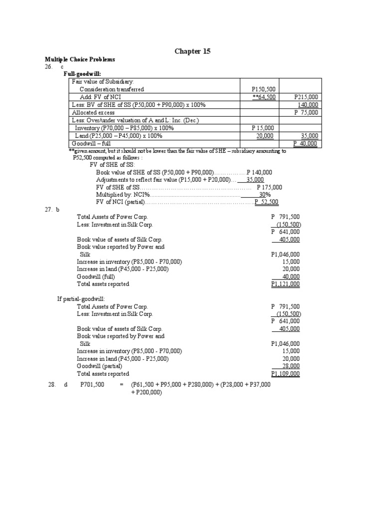 Advanced Accounting - Dayag 2015 - Chapter 15 - Multiple Choice ...